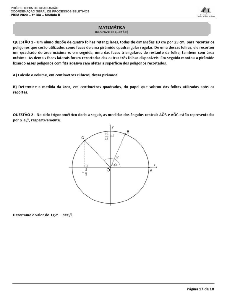 Volume e Área de Pirâmide Quadrangular | PDF | Casa e Jardim