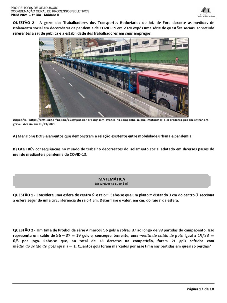 Prova Pism 2021 - Dia - 1 - Módulo - Ii | PDF