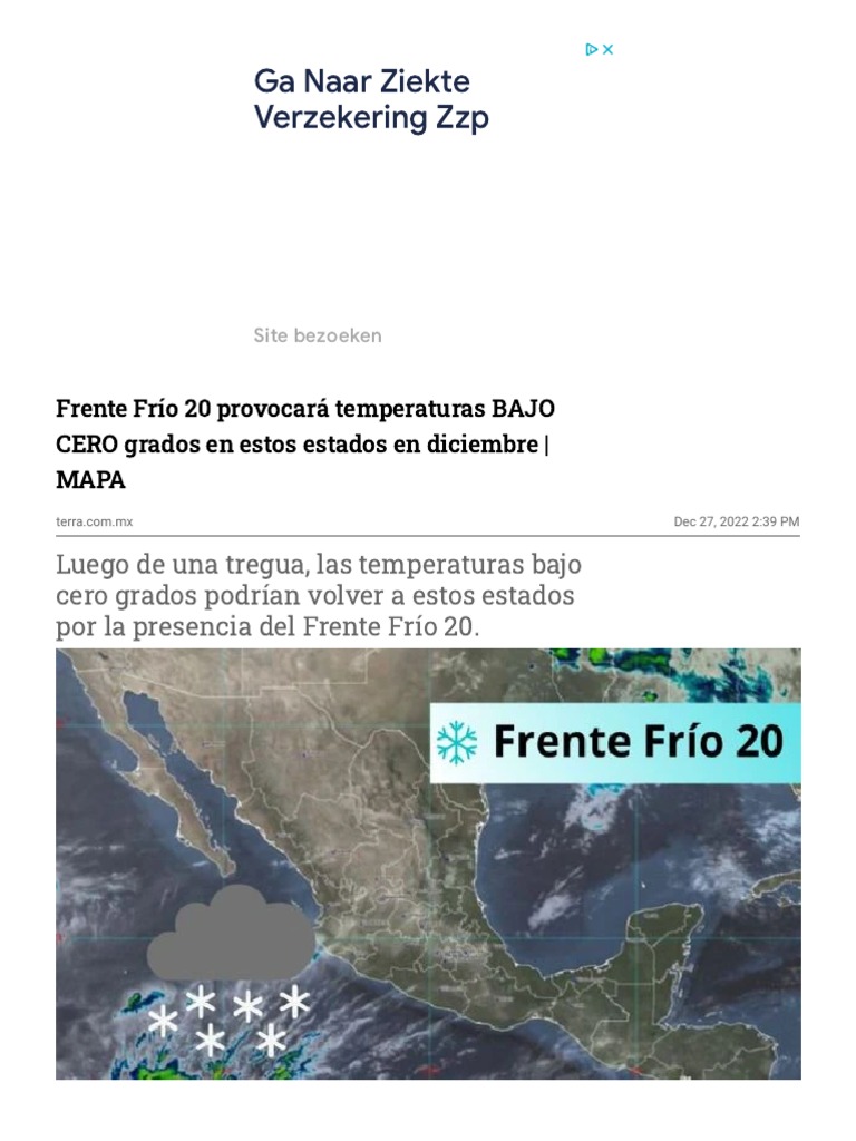 Frente Frío 20: Temperaturas Bajo Cero | PDF | Clima | Física Aplicada ...