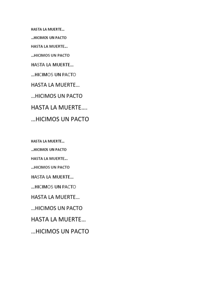 Hasta La Muerte Hicimos Un Pacto | PDF
