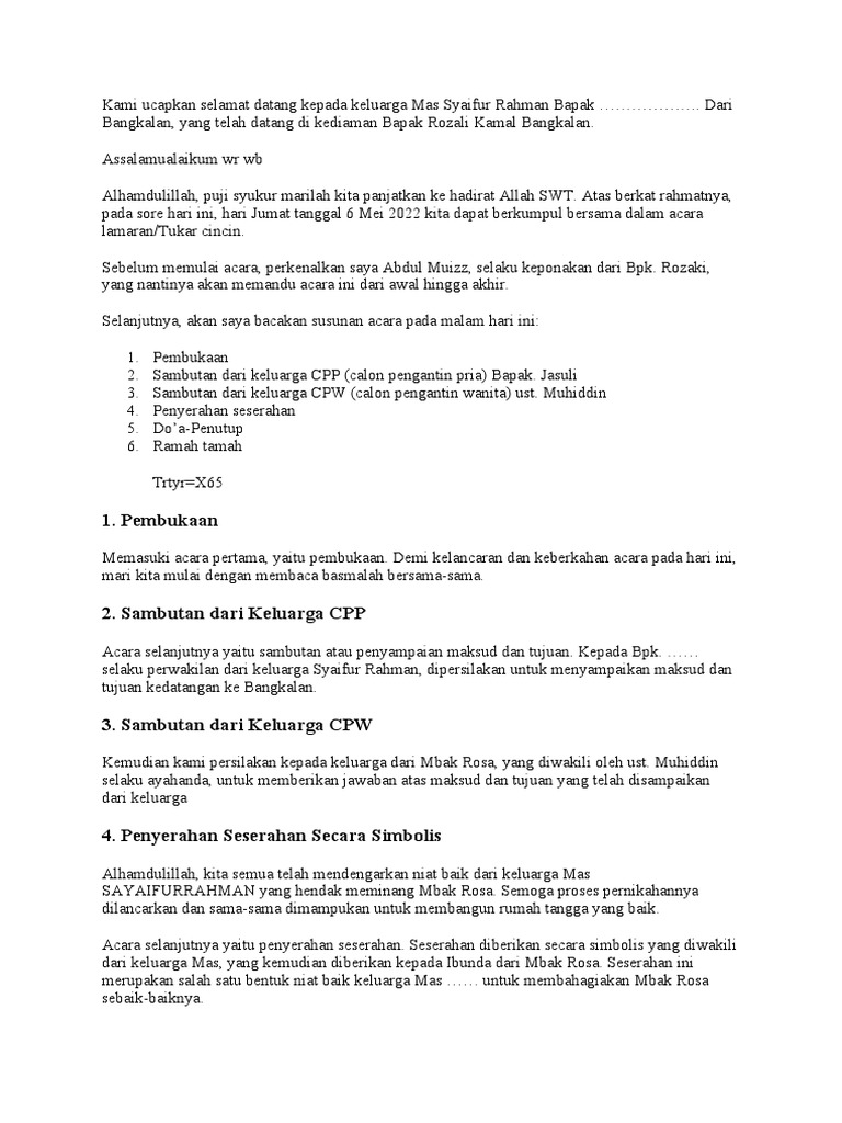 MC Lamaran Rosa | PDF