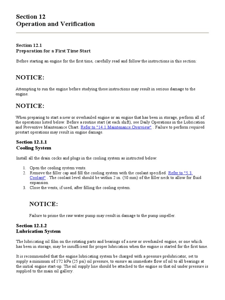 Section 12 - Operation and Verification | PDF | Internal Combustion ...