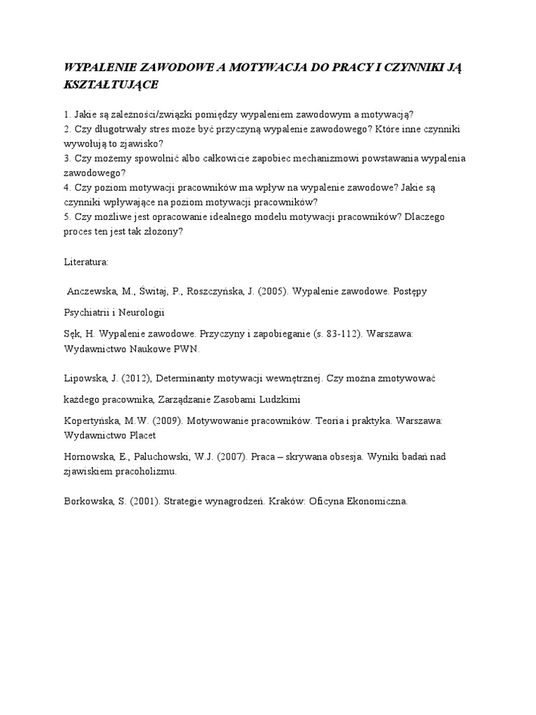 Praca Magisterska - Temat I Tezy | PDF