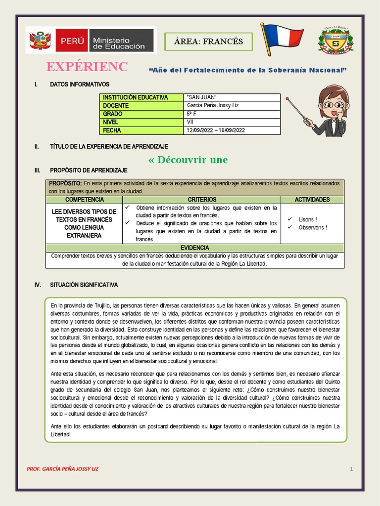 Actividad de Aprendizaje 01 - Eda 06 | PDF | Aprendizaje | Francia