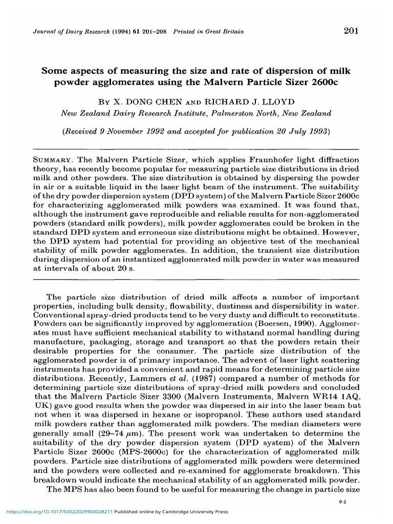 Characterizing the Mechanical Stability of Milk Powder Agglomerates ...
