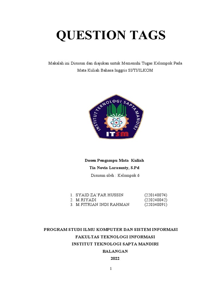 Question Tags | PDF