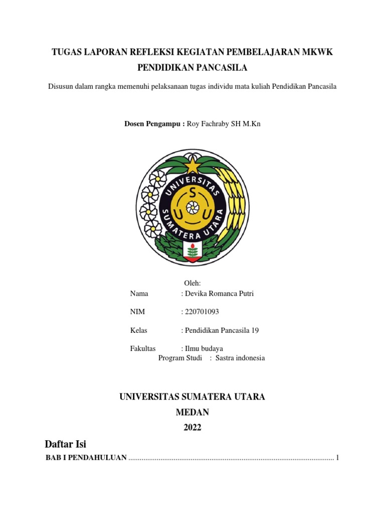 Devika Romanca - Tugas Refleksi Pancasila | PDF