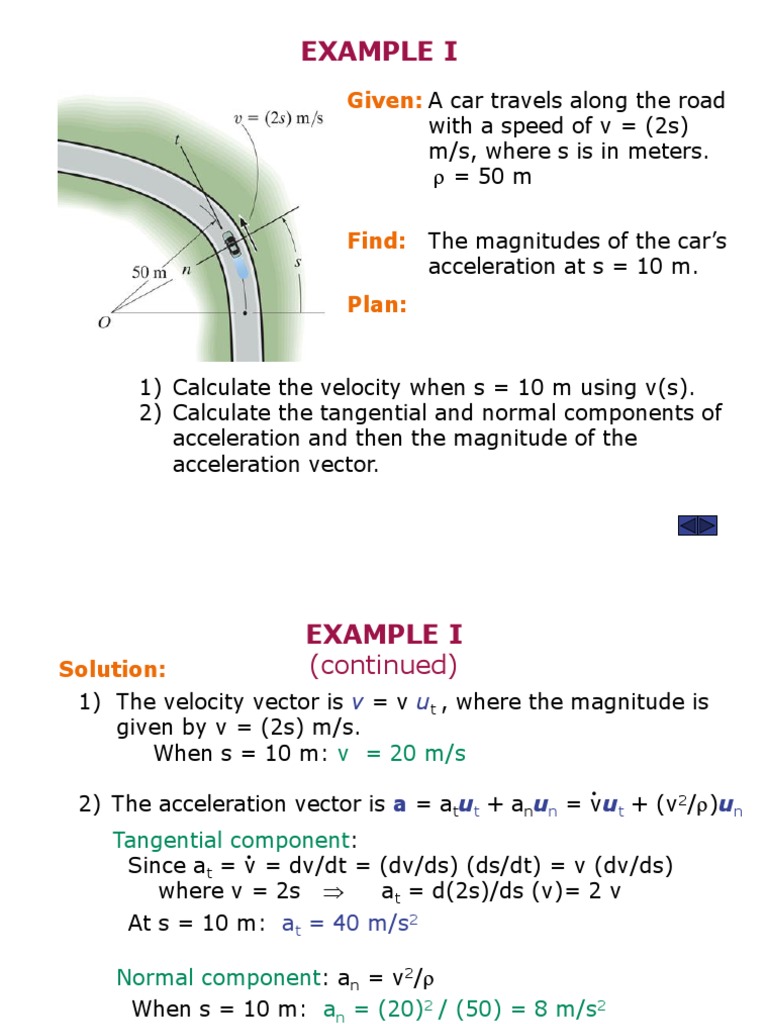 Topic 1 Sol Examples Part2 2 | PDF | Acceleration | Euclidean Vector