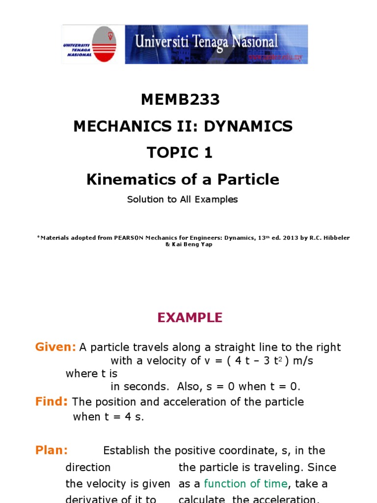 Topic 1 Sol Examples Part1 2 | PDF | Velocity | Kinematics