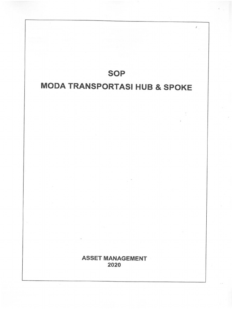 SOP Moda Transportasi Hub & Spoke | PDF