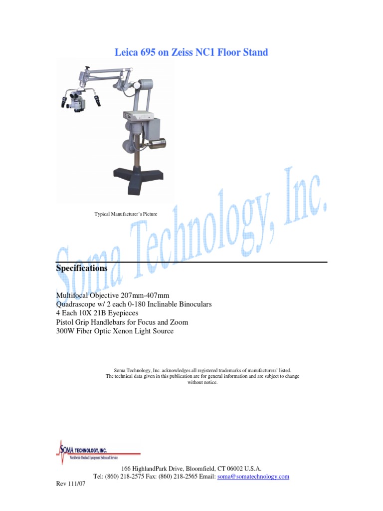 Leica 695 On Zeiss Nc1 Stand Microscope | PDF