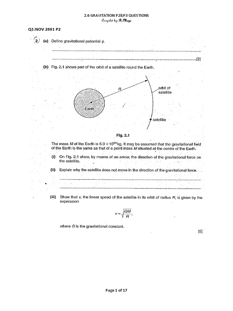 Gravitational Questions P2 & P3 Guide | PDF