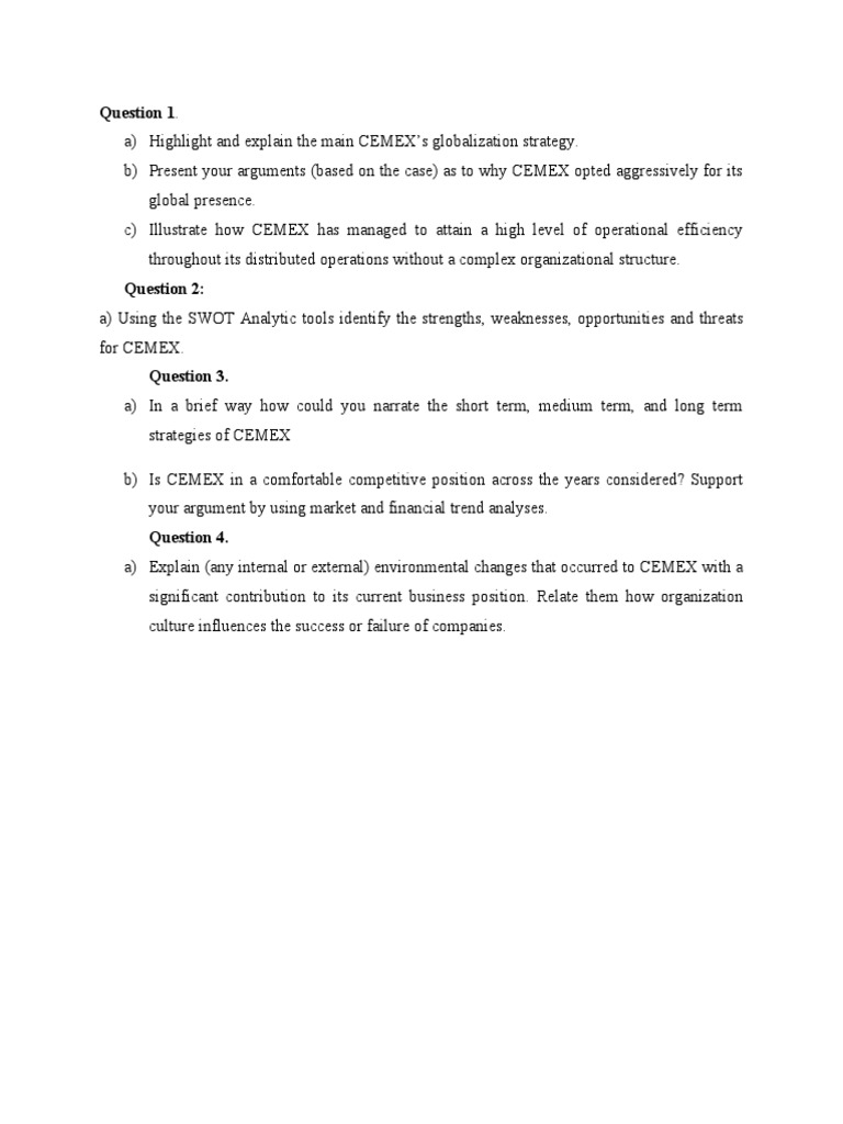Cemax Case Questions | PDF | Business
