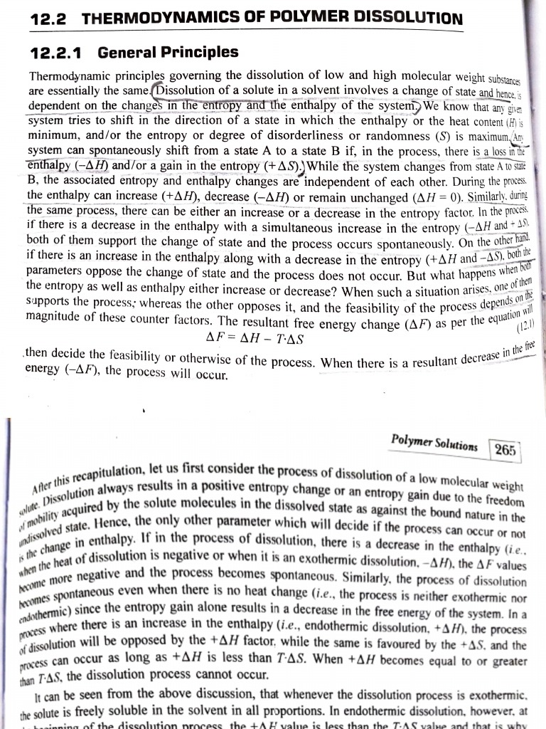 Thermodynamics of Polymer Dissolution | PDF | Solvation | Solubility