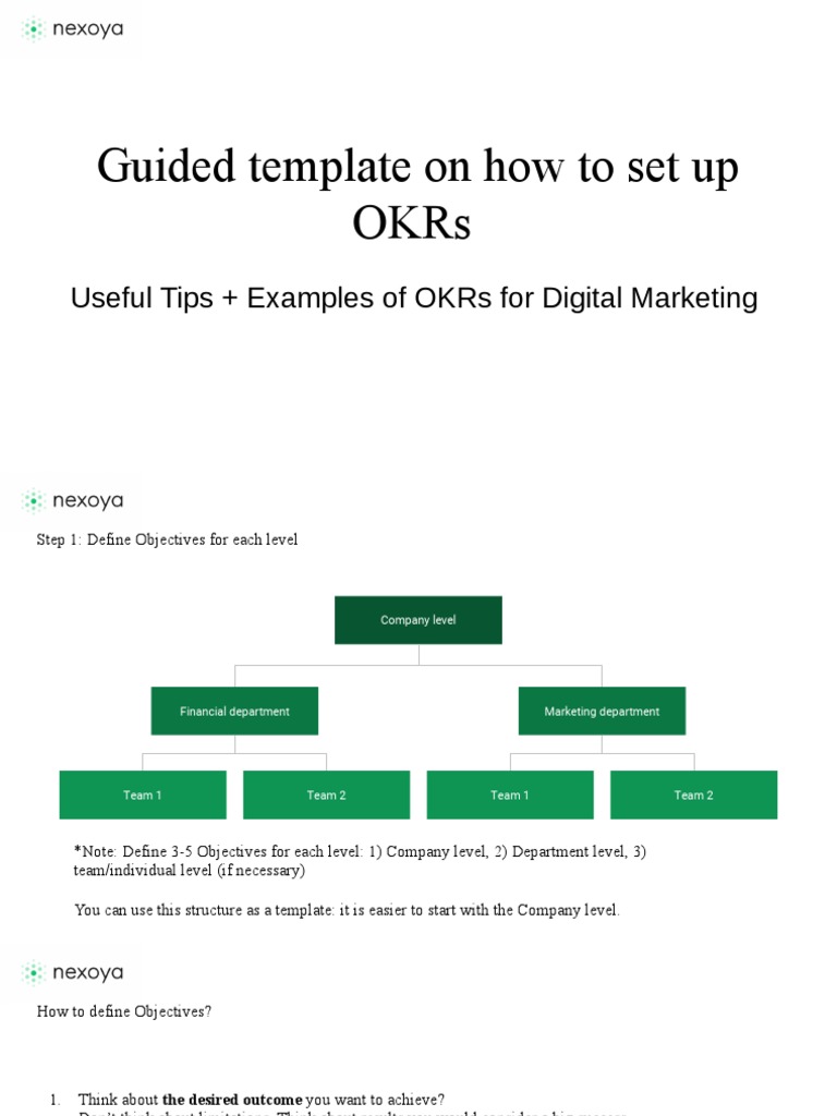 Guided Template on How to Set Up OKRs | PDF | Goal | Subscription ...