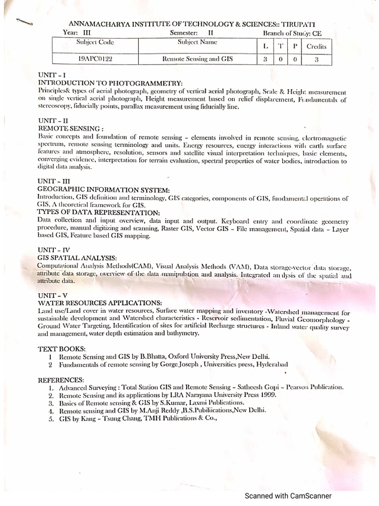 Remote Sensing and GIS | PDF