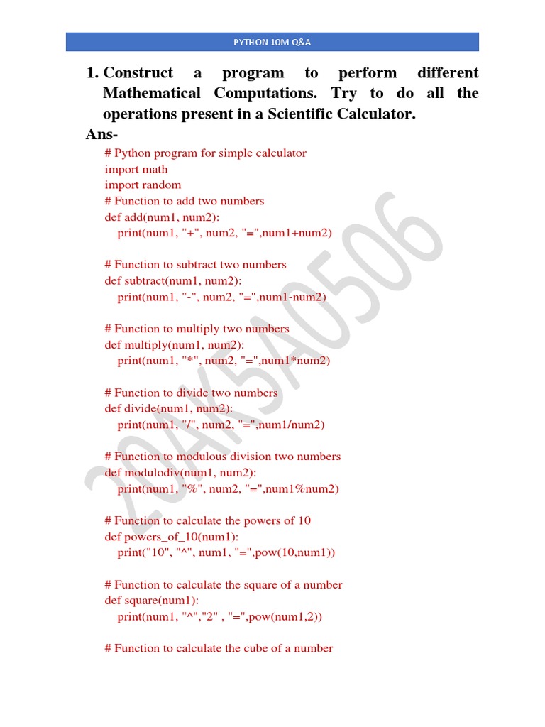 Python 10M Q&A | PDF | Control Flow | Parameter (Computer Programming)
