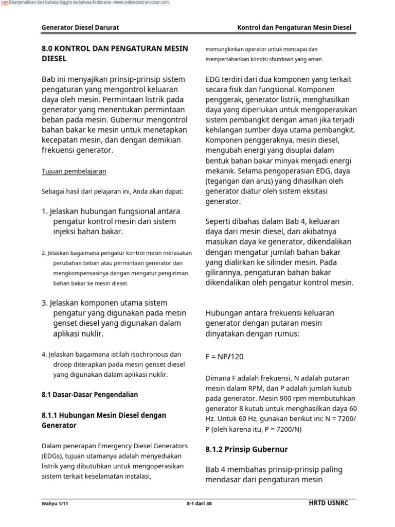 DIESEL ENGINE CONTROLS AND GOVERNING 1 (01-21) .En - Id | PDF