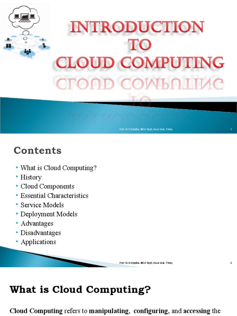 Prof. Dr.S.Sujatha, MCA Dept, Anna Univ, Trichy | PDF | Cloud Computing | Software As A Service