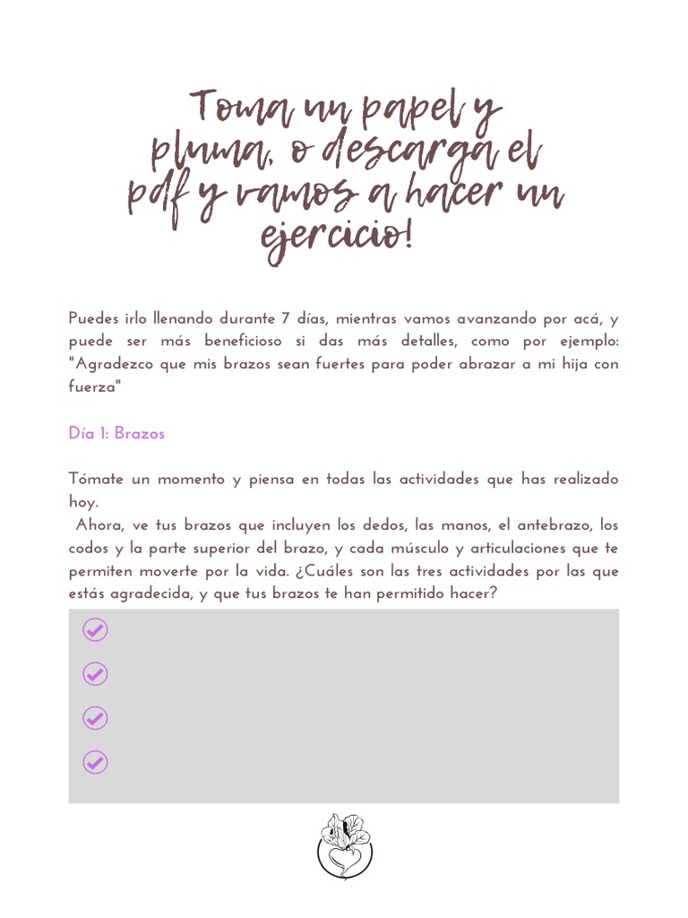 Ejercicio Gratitud Corporal | PDF