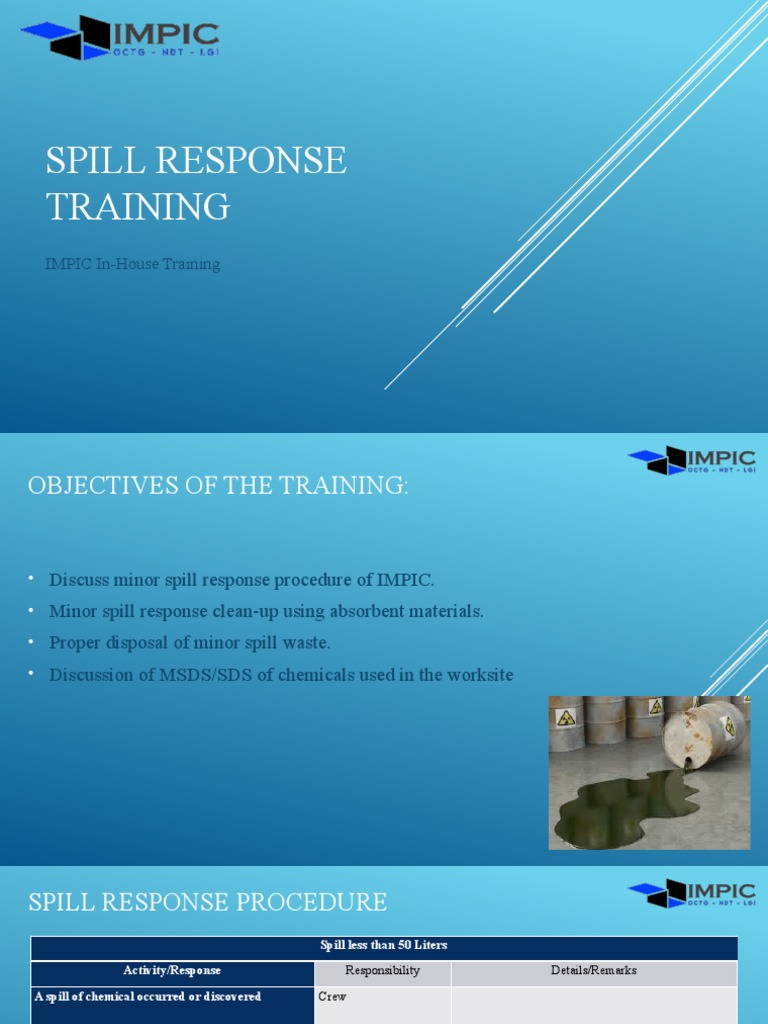 Spill Response Training | PDF | Personal Protective Equipment | Safety