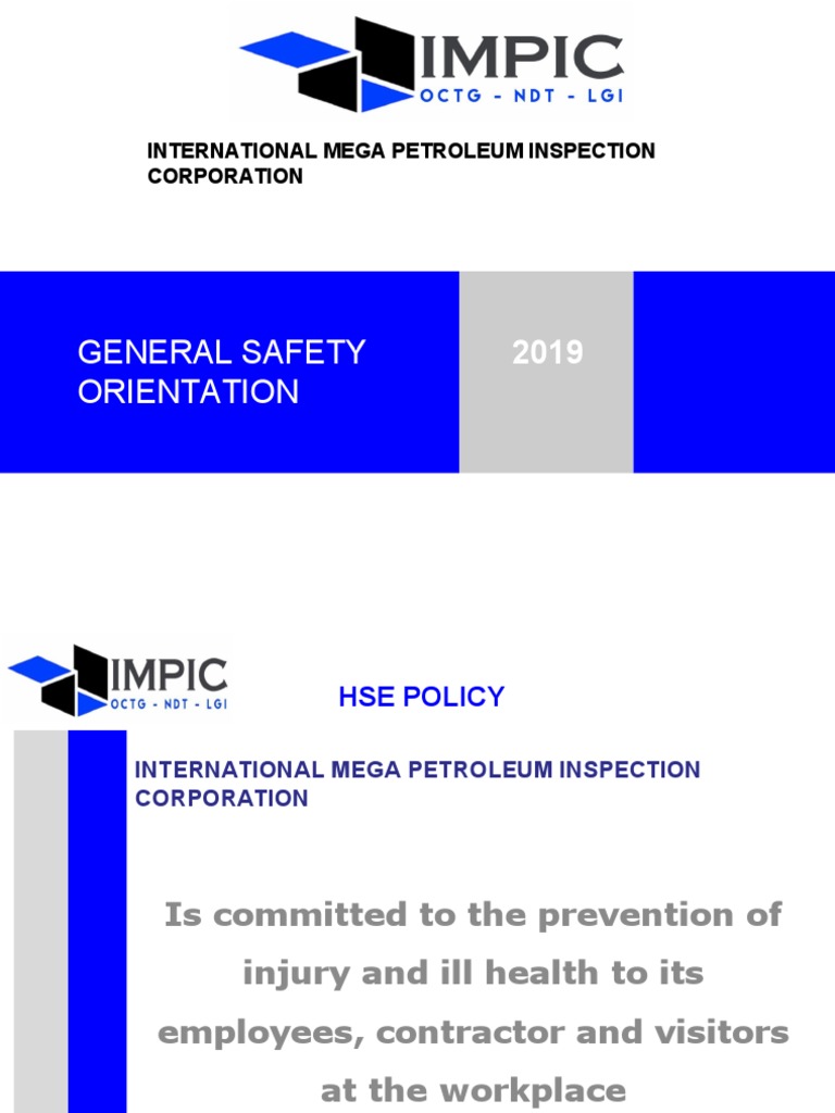 Visitor Safety Orientation - IMPI | PDF | Safety | Personal Protective ...