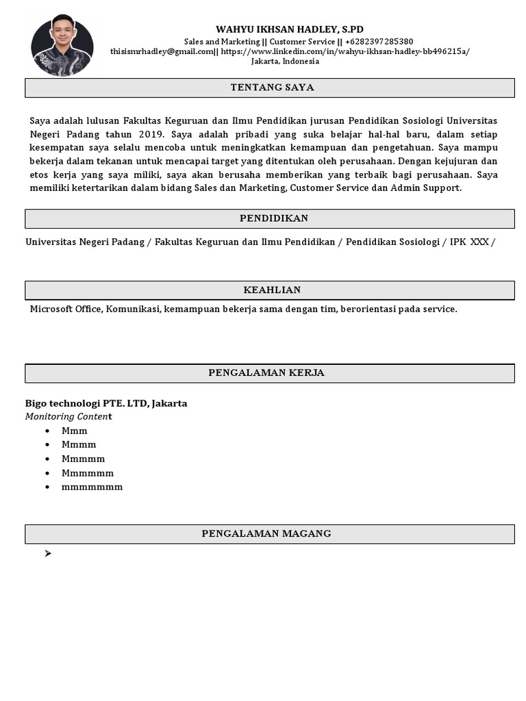 CV ATS Template | PDF