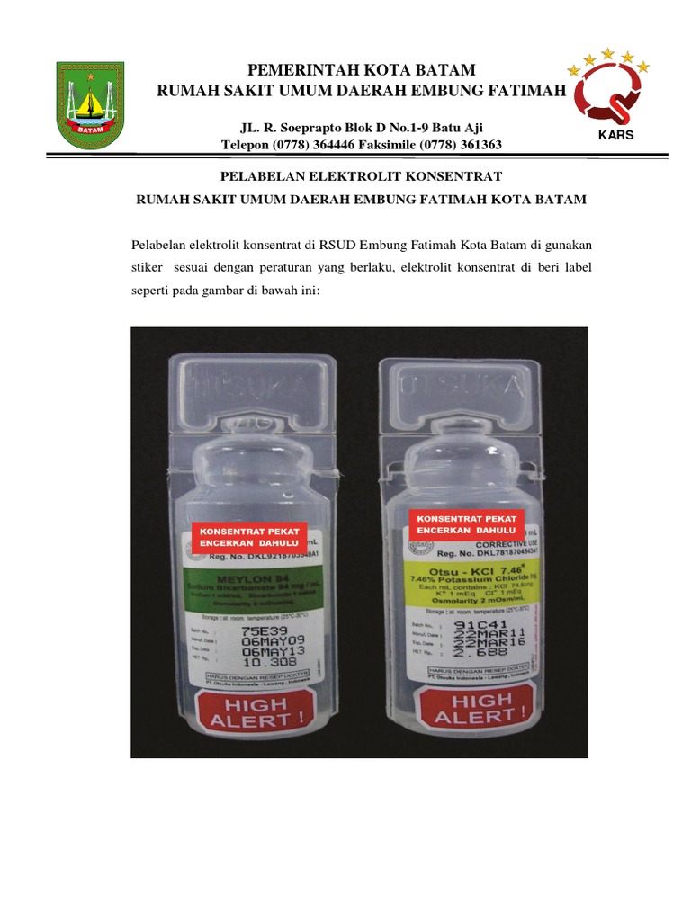 Tempat Pelabelan Elektrolit Konsentrat | PDF
