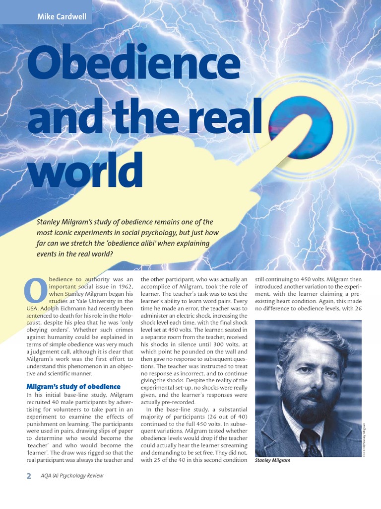 Obedience in The Real World | PDF | Obedience (Human Behavior) | Psychology