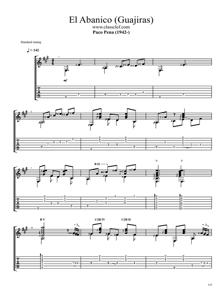 El Abanico (Guajiras) by Paco Pena | PDF