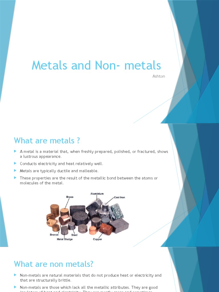 Metals and Non - Metals | PDF | Metals | Ductility