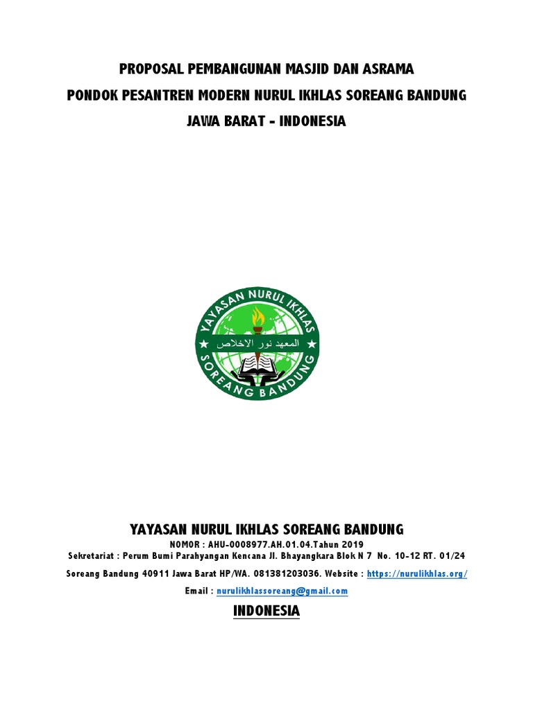 Dokumen - Tips Proposal Pembangunan Masjid Dan Asrama Pondok Pesantren 2021-1-18 Proposal | PDF ...