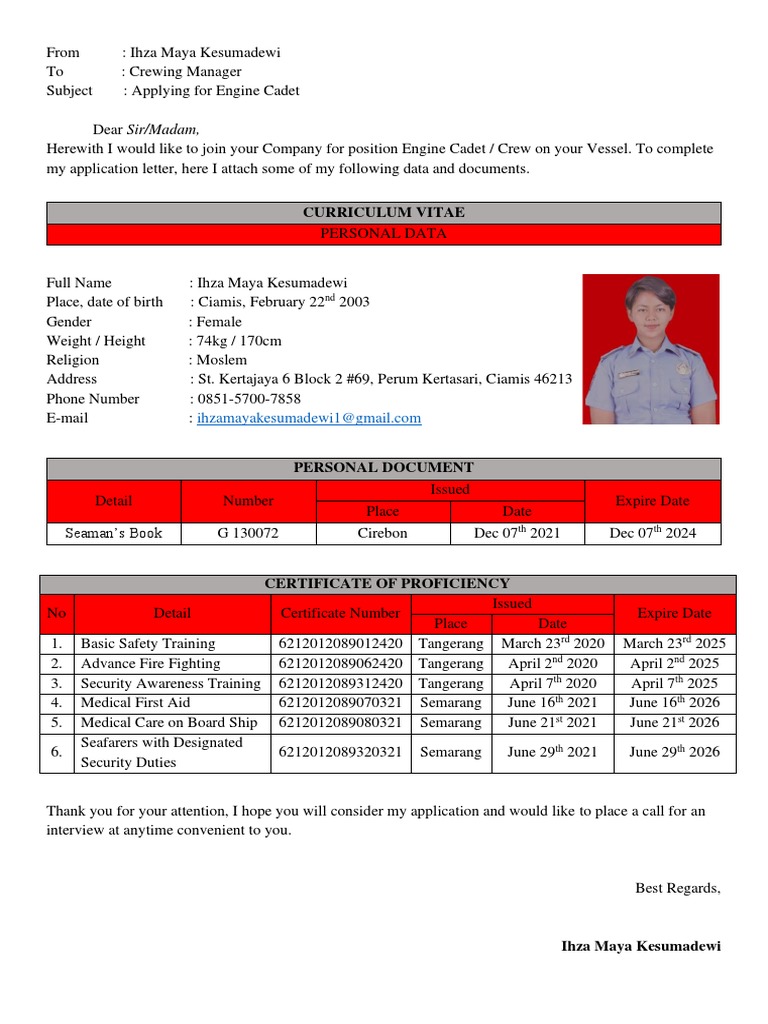 CV Ihza Maya-2 | PDF | Water Transport | Shipping