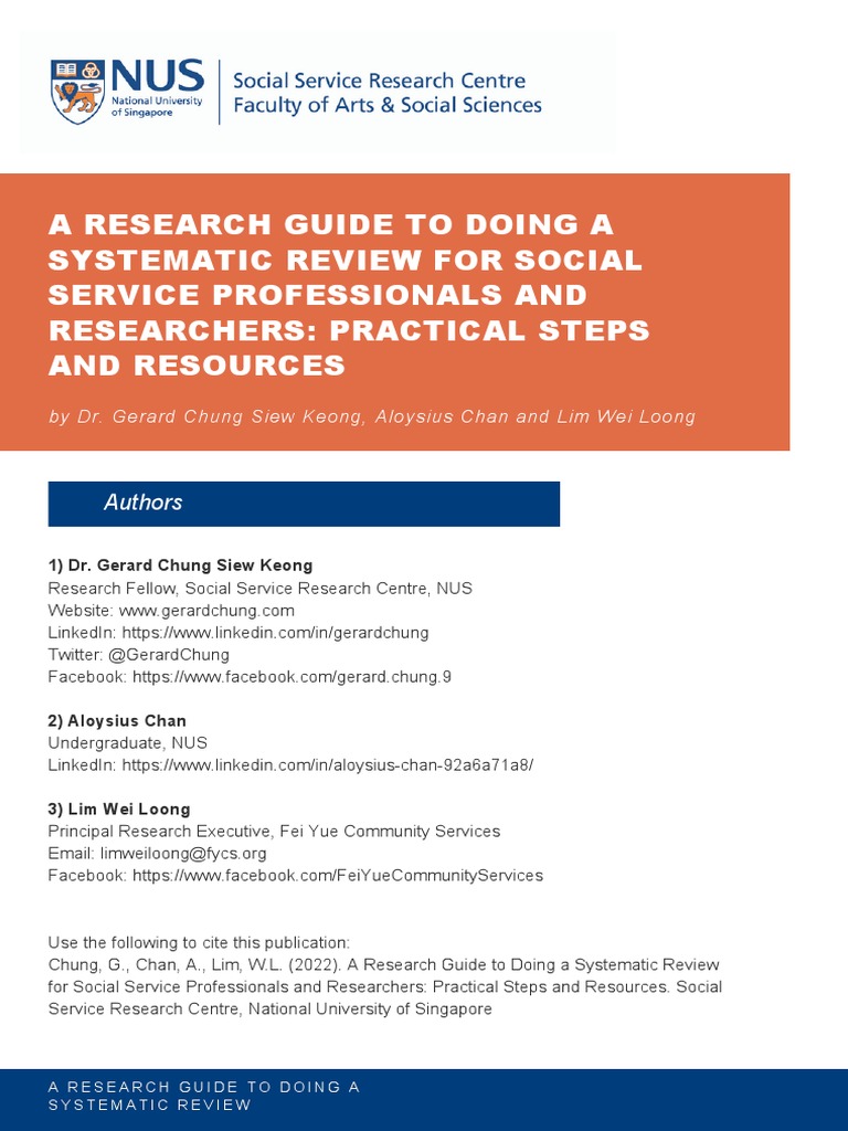 A Research Guide To Doing A Systematic Review | PDF | Systematic Review ...