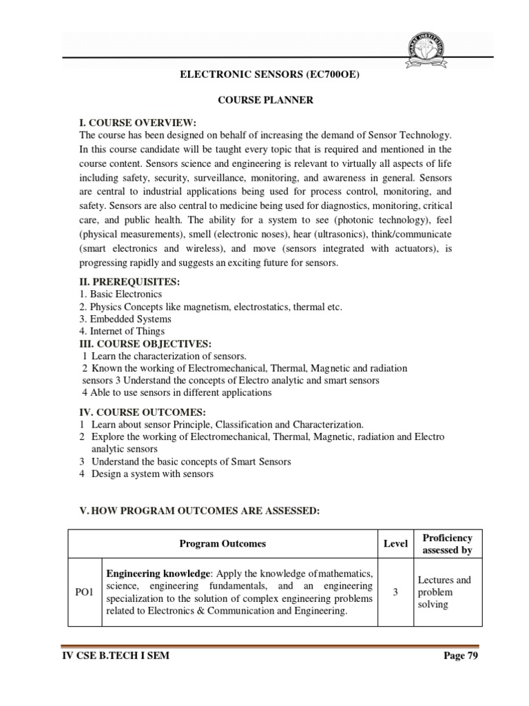 IV CSE Handbook SEM 1 CSE 21-22-79-104 ES | PDF | Engineering | Thermometer