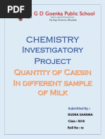 Study of Quantity of Casein Present in Different Samples of Milk (Chemistry Investigatory ...