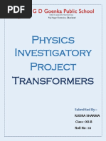 Project On Transformers Class XII | PDF | Transformer | Electromagnetic ...