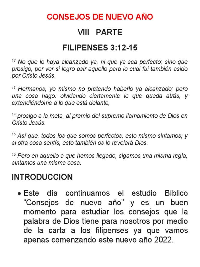 Consejos de Año Nuevo en Filipenses | PDF | Pecado | Amor