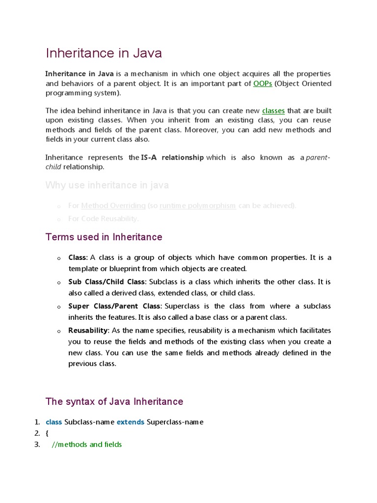 Unit Iii Pdf Inheritance Object Oriented Programming Method Computer Programming 2096