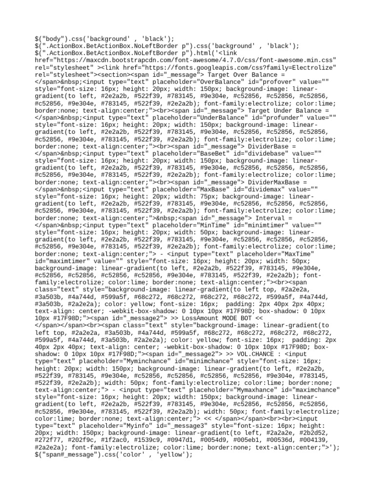 999dice Bot Console | PDF | Html Element | World Wide Web Consortium Standards