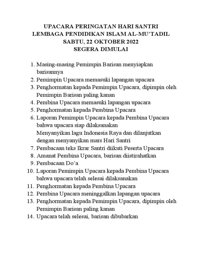Teks Hari Santri | PDF