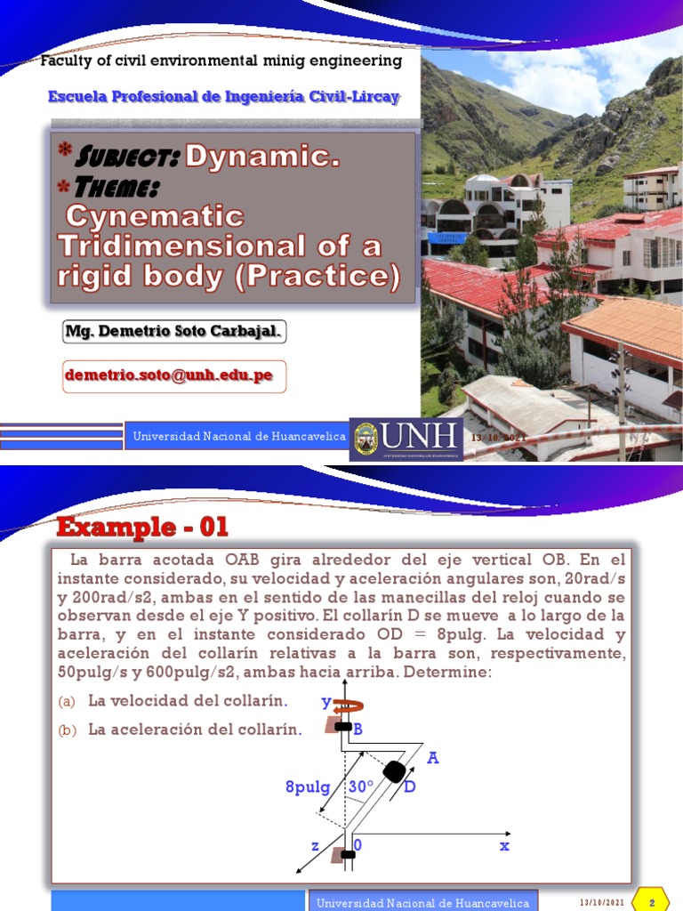Tema 10 - Ejercicios de Tridimensional de Un Cuerpo Rigido | PDF | Velocidad | Rotación