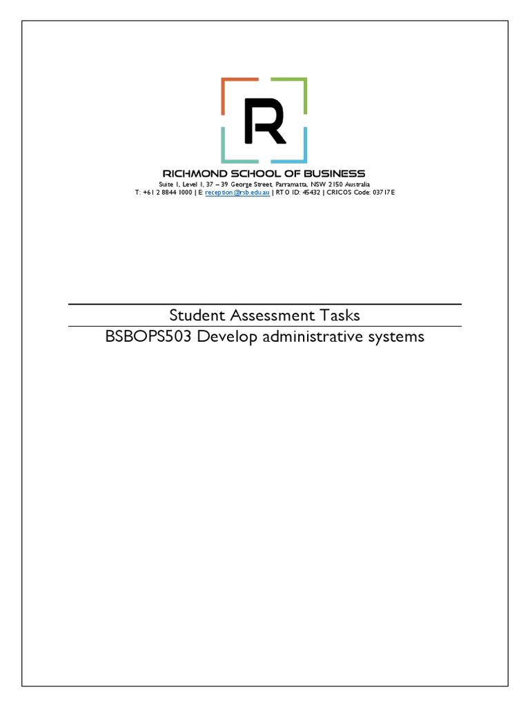 BSBOPS503 Student Assessment Tasks | PDF | Computer File | Communication