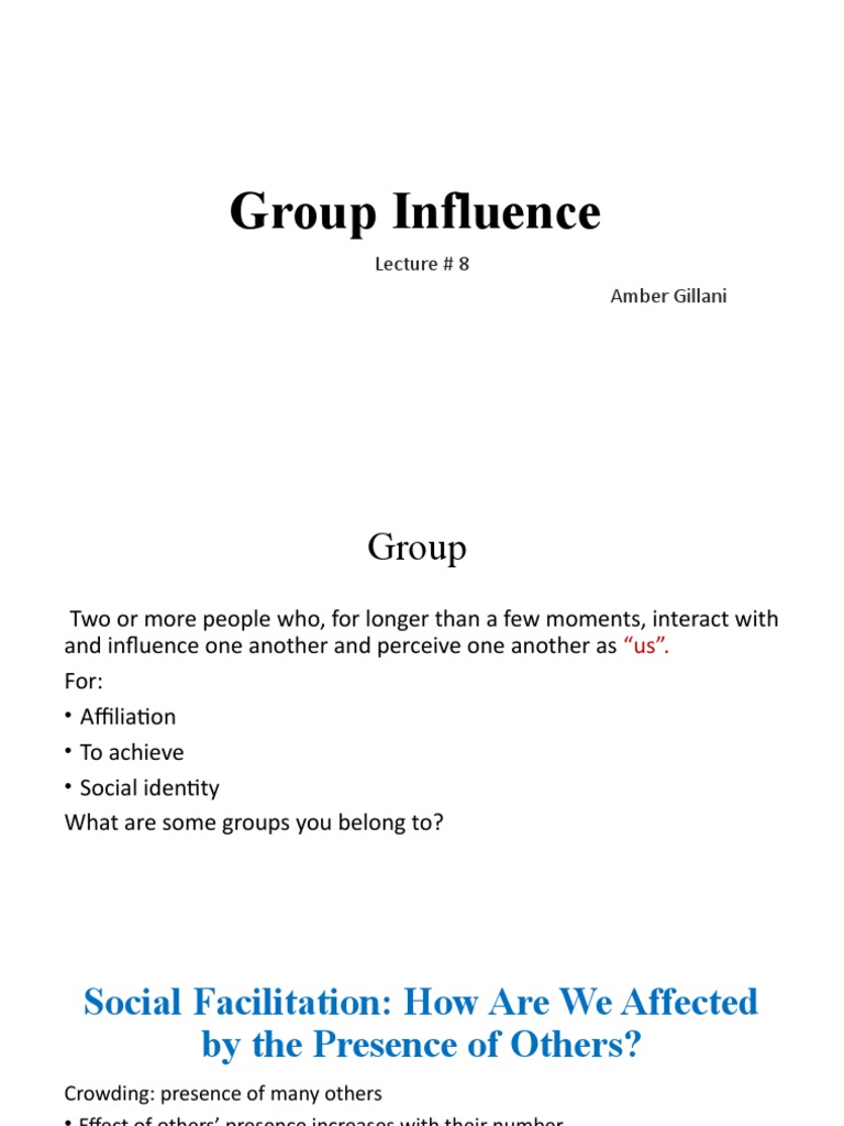 Group Influence in Social Psychology | PDF | Social Psychology ...