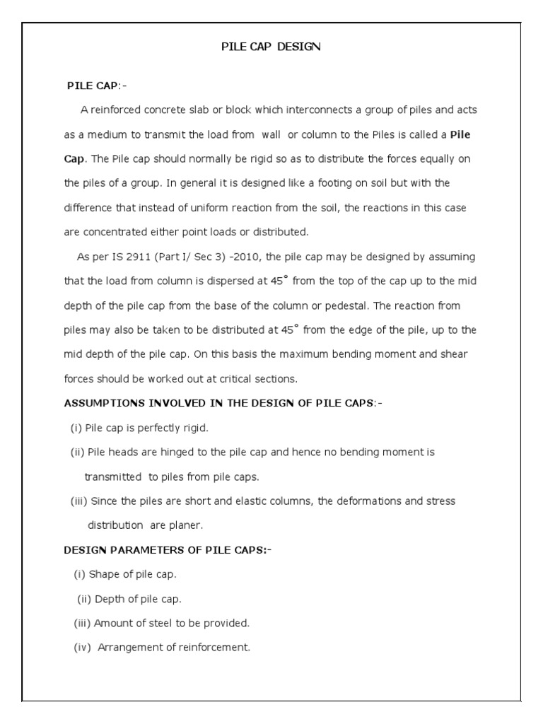 Pile CAP DESIGN | PDF