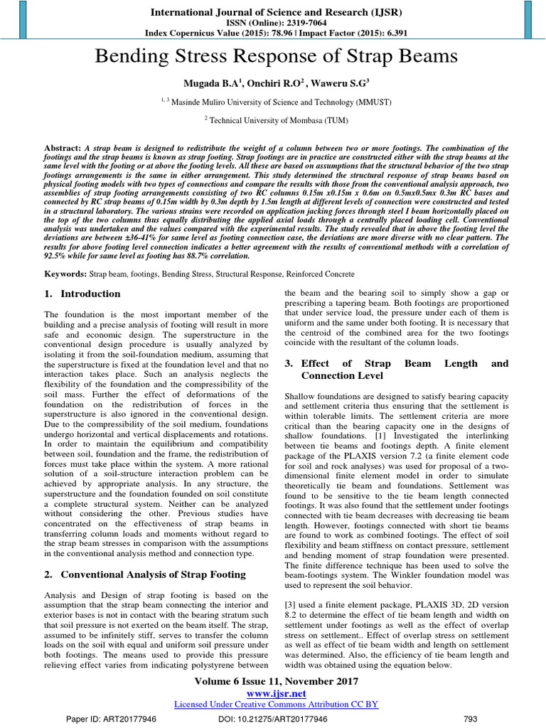 Bending Stress Response of Strap Beams | PDF | Beam (Structure) | Bending