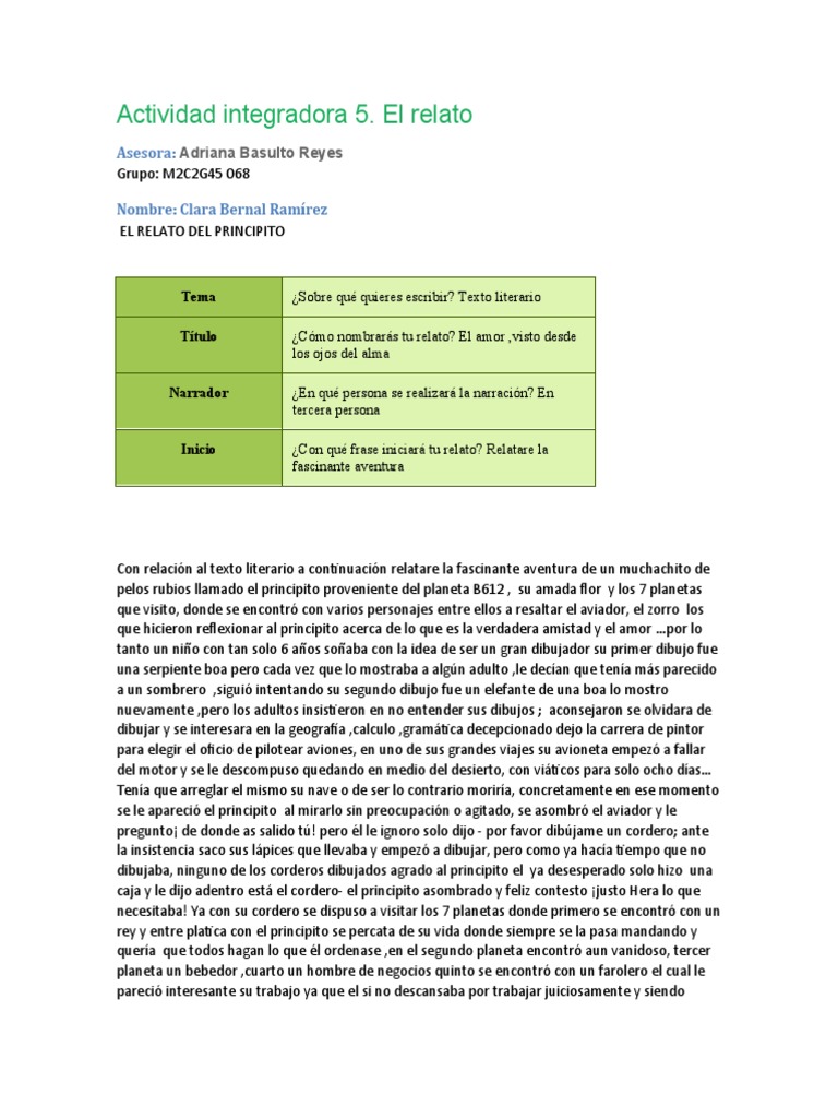 Actividad Integradora 5 | PDF | El Principito