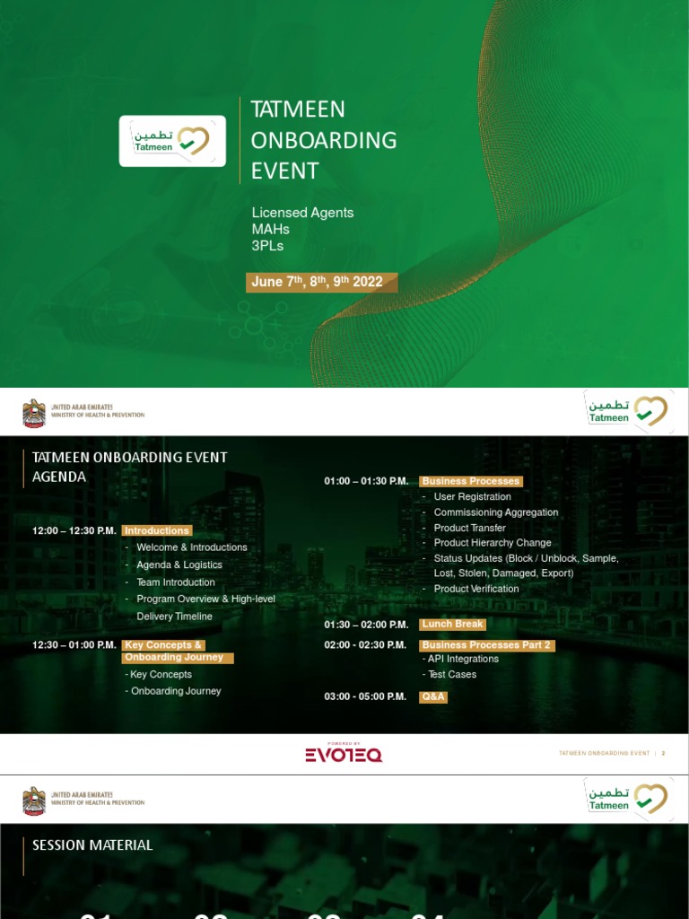 Tatmeen Onboarding Presentation For MAH, Licensed Agents, and 3PLs ...