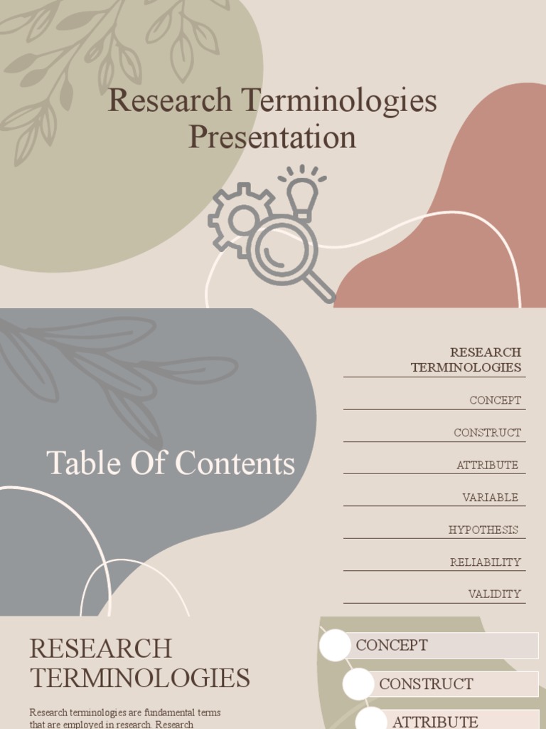 Research Terminologies Presentation | PDF | Concept | Hypothesis