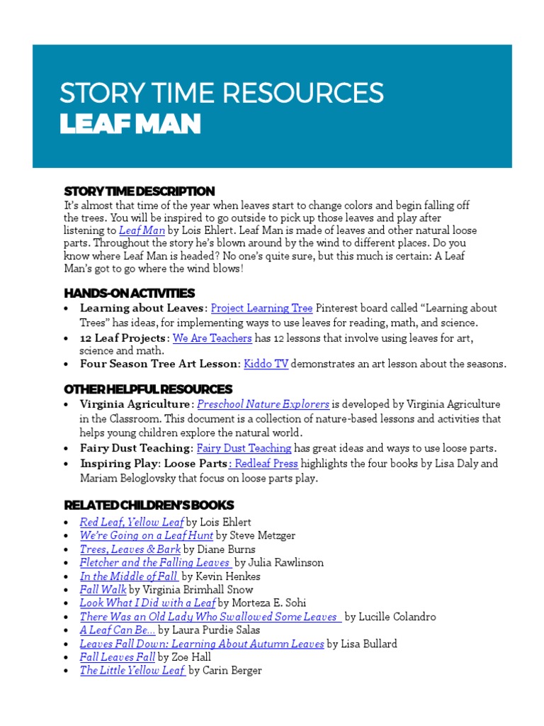 Leaf Man Storytime & Activities Guide | PDF | Home & Garden